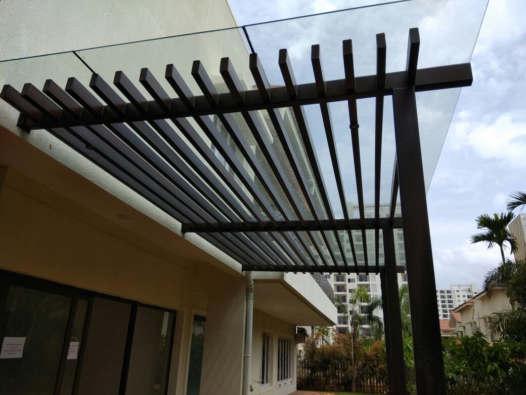 Fixed Canopy for shops in Bangalore| Glass canopy| Outdoor Canopies|