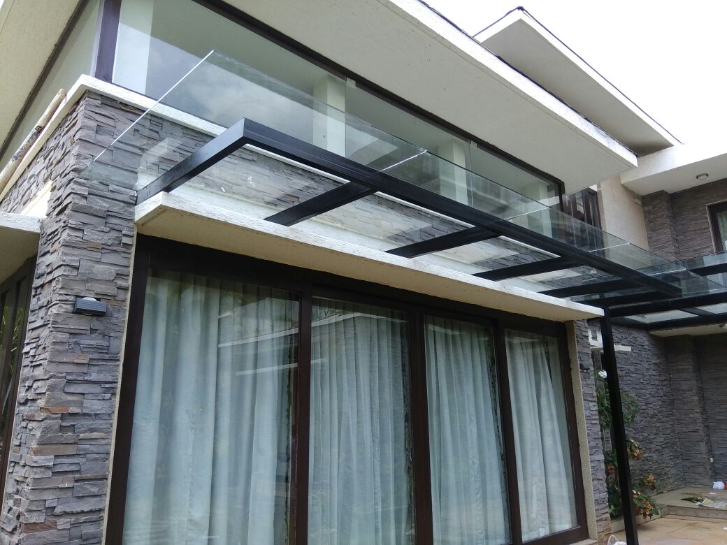 Fixed Canopy for shops in Bangalore| Glass canopy| Outdoor Canopies|